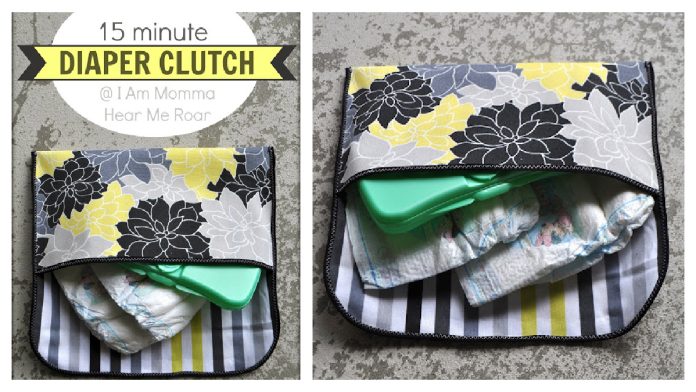 15 Min Fabric Diaper Clutch Free Sewing Pattern | Fabric Art DIY