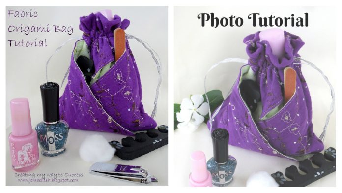 Fabric Origami Bag Free Sewing Pattern | Fabric Art DIY