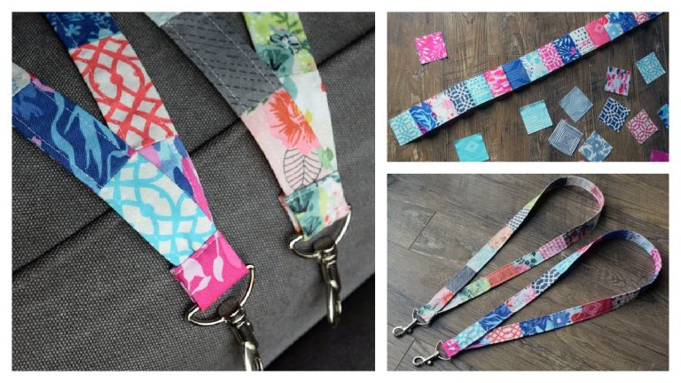 Scrappy Patchwork Lanyard Free Sewing Tutorial | Fabric Art DIY