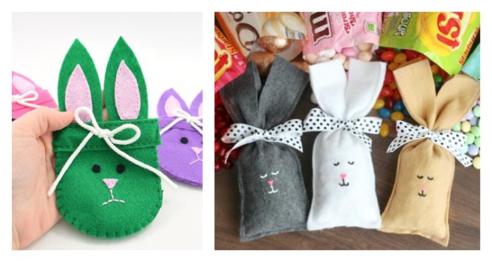 Felt Easter Bunny Treat Bag Free Sewing Patterns | Fabric Art DIY