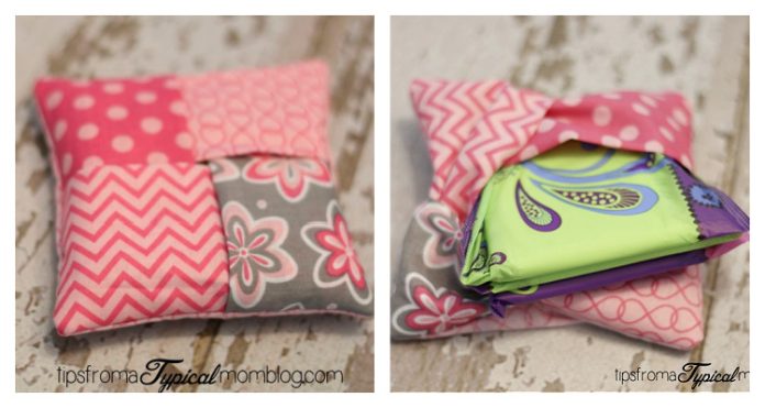 Fabric Sanitary Pad Pouch Free Sewing Pattern | Fabric Art DIY