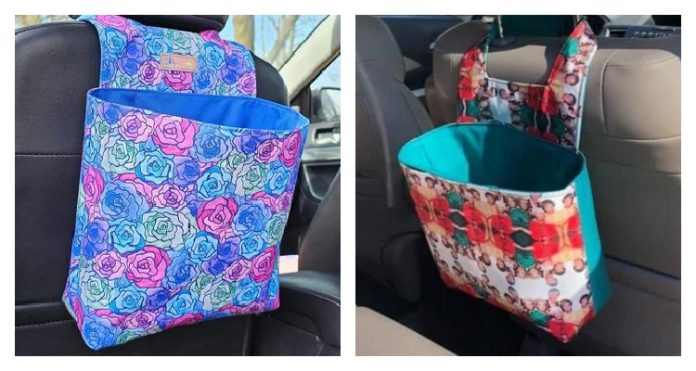 Car Trash Can Free Sewing Pattern | Fabric Art DIY