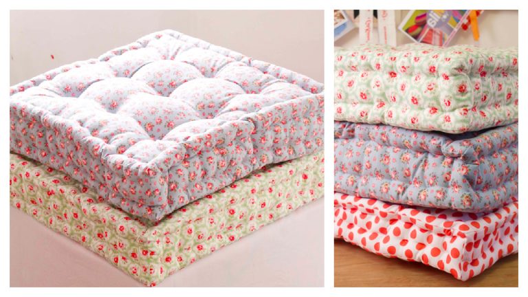 Quilted Floor Cushion Free Sewing Pattern | Fabric Art DIY