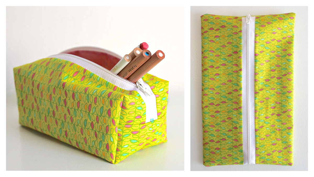 Fabric Block Zipper Pouch Free Sewing Pattern | Fabric Art DIY