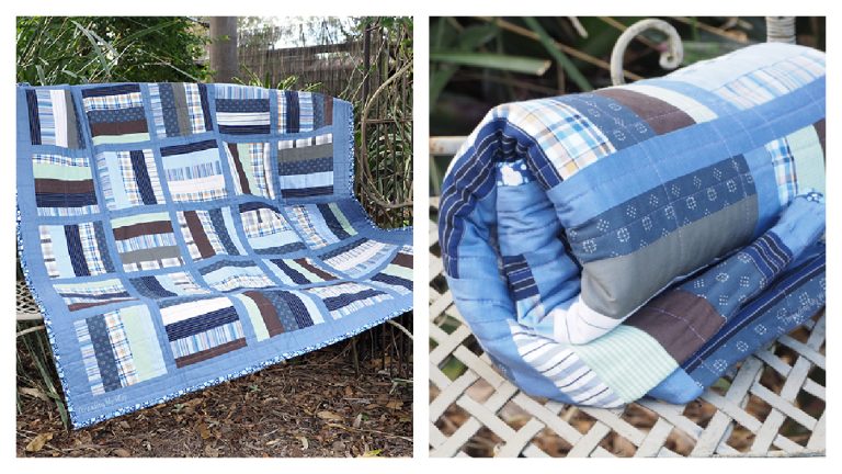 Repurposed Shirt Quilt Free Sewing Pattern | Fabric Art DIY