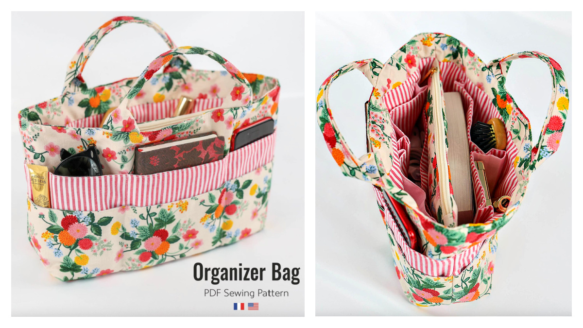 Tote Organizer Bag Sewing Pattern | Fabric Art DIY